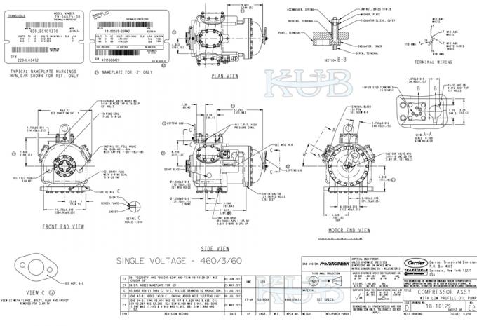 Carrier Carlyle Cold Room Compressor 18-00055-20rm2 Ac Power Cfm ...