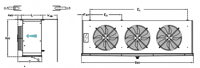 Cold Storage Evaporative Air Cooler 1350rpm With Water Defrosting Hot ...