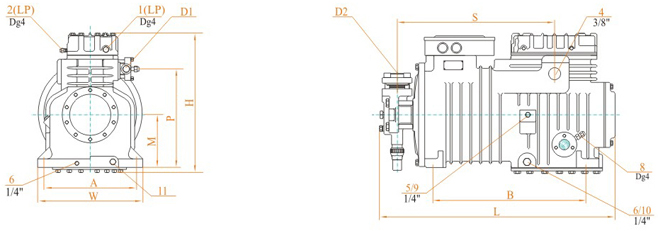 Piston Cold Storage Compressor Semi Hermetic Refrigeration 10HP BF10G2-36.0