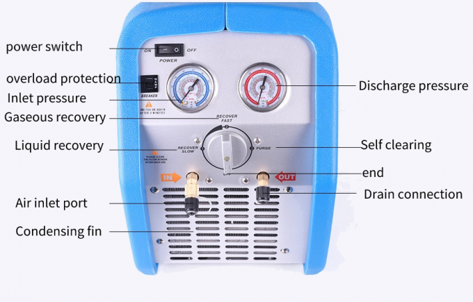 RR250 HFC Oilless Compressor Refrigerant Recovery Unit Gas Recovery Machine